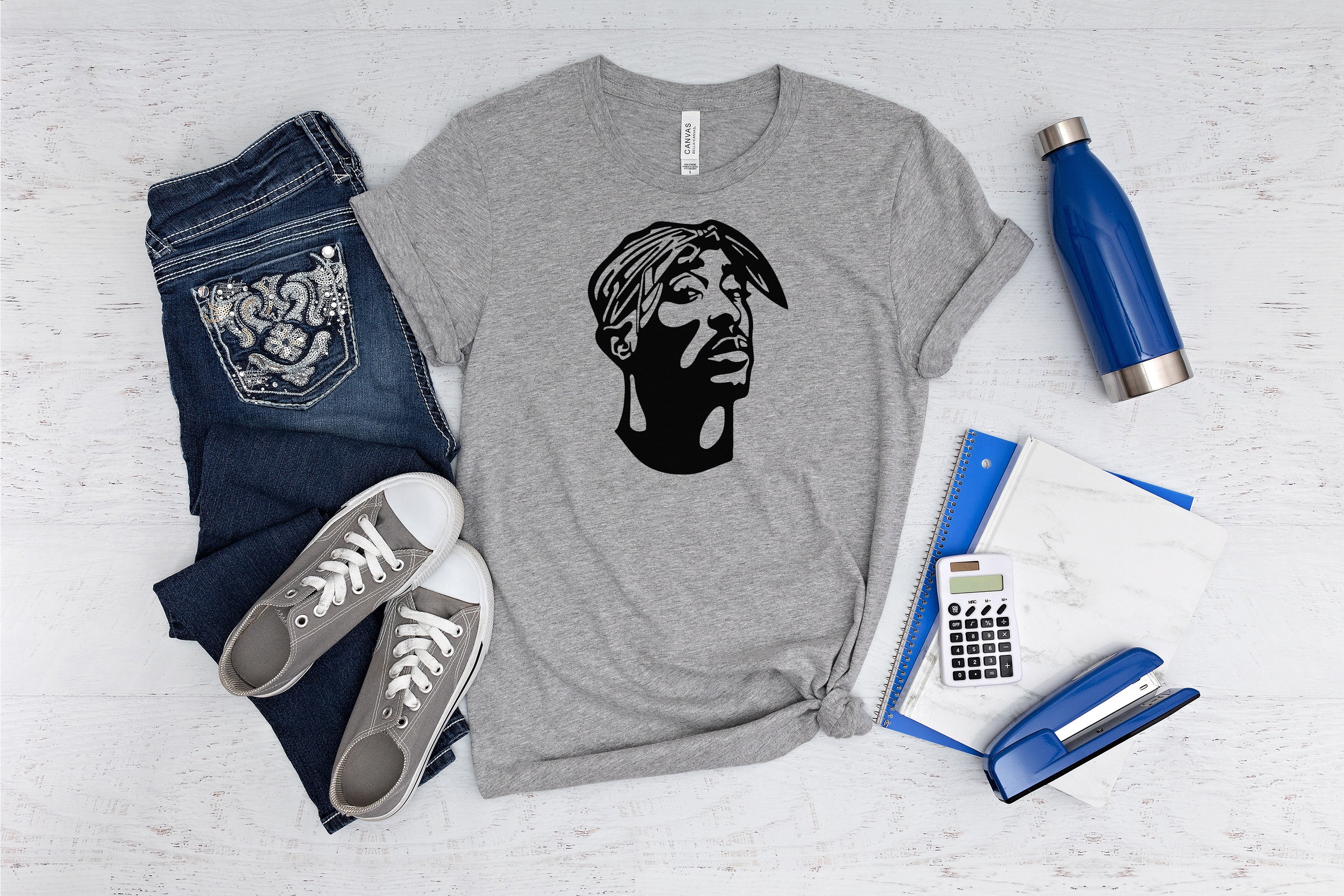 Cool Tupac Shakur Silhouette T-shirt, Vector Tupac Shakur Shirt, Rap ...