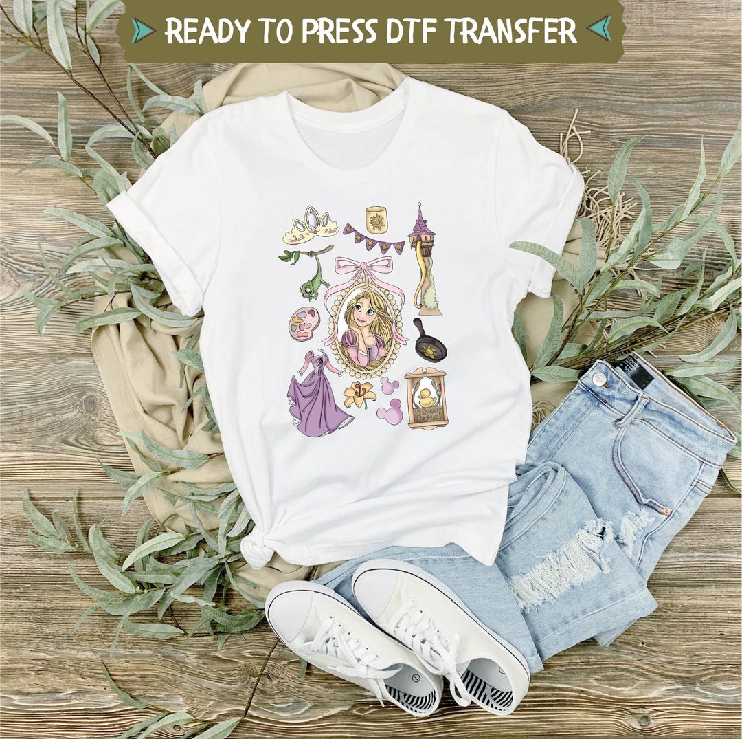 Rapunzel Coquette DTF Transfer, Disneyland Tangled Matching Squad DTF ...