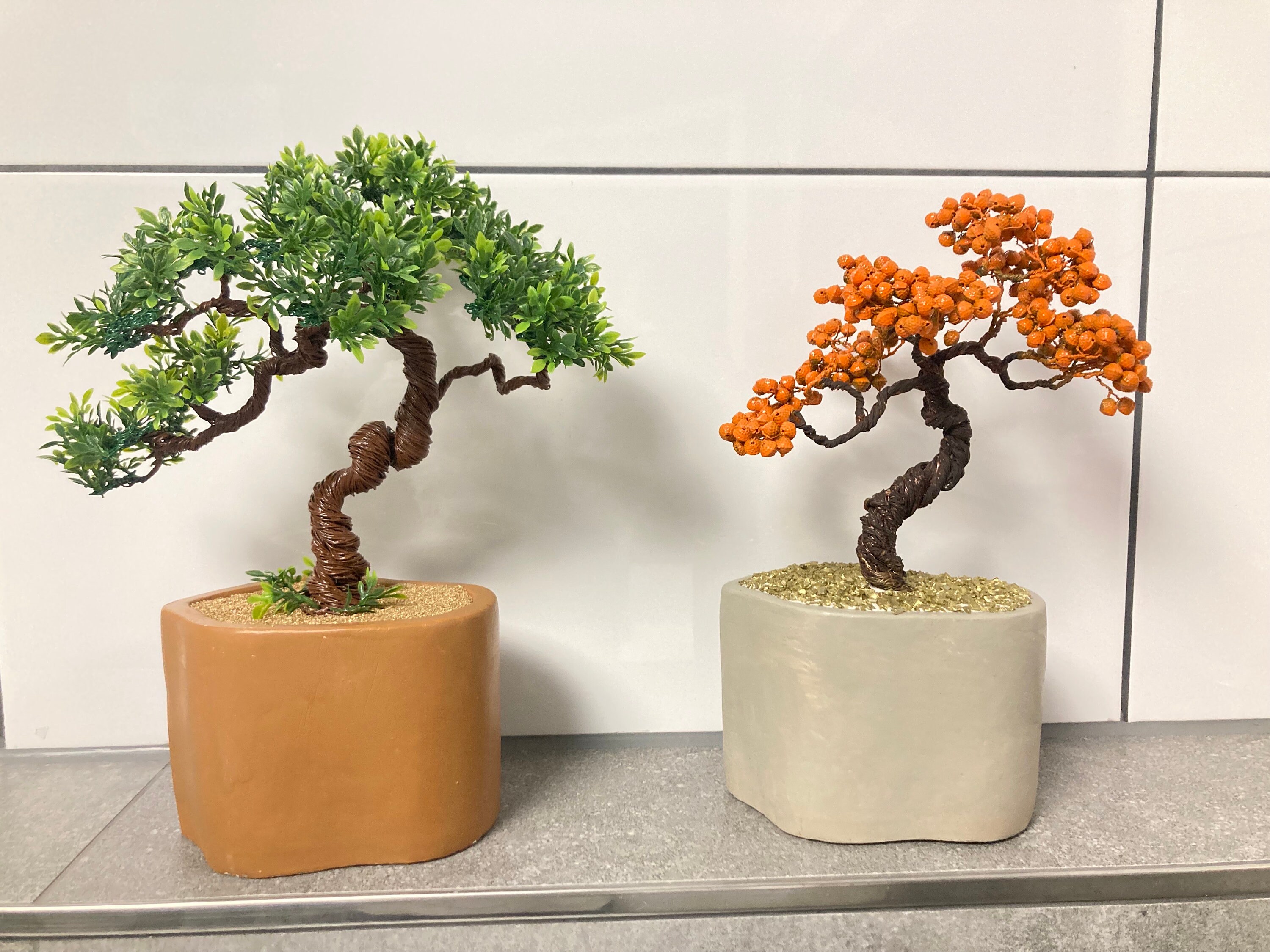 Wire Tree, Bonsai Orange Tree, Bonsai Sculpture, Miniature Art, Tree of ...