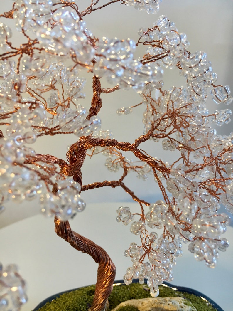 Bonsai Tree, Glass Bead Wire Tree, Almond Tree Bonsai, Bonsai Sculpture ...