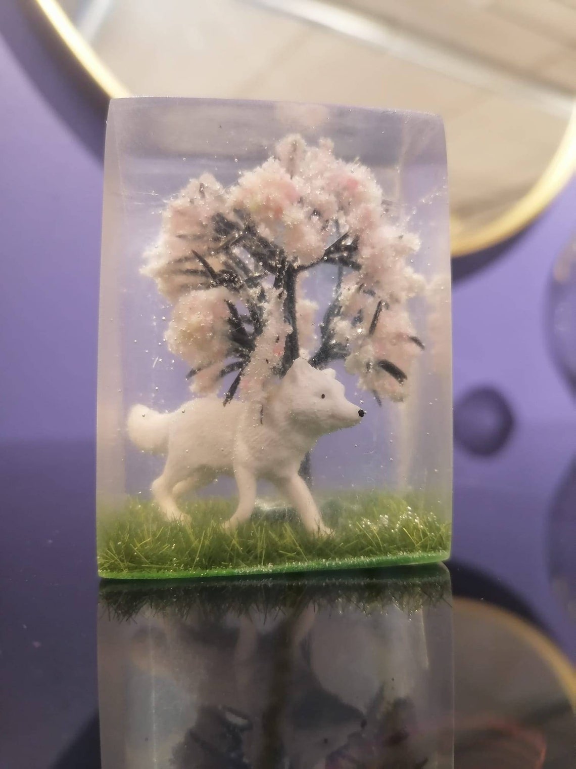 Resin Cube Dog, Epoxy Resin Cube, Micro Landscape, Paperweight, Resin ...