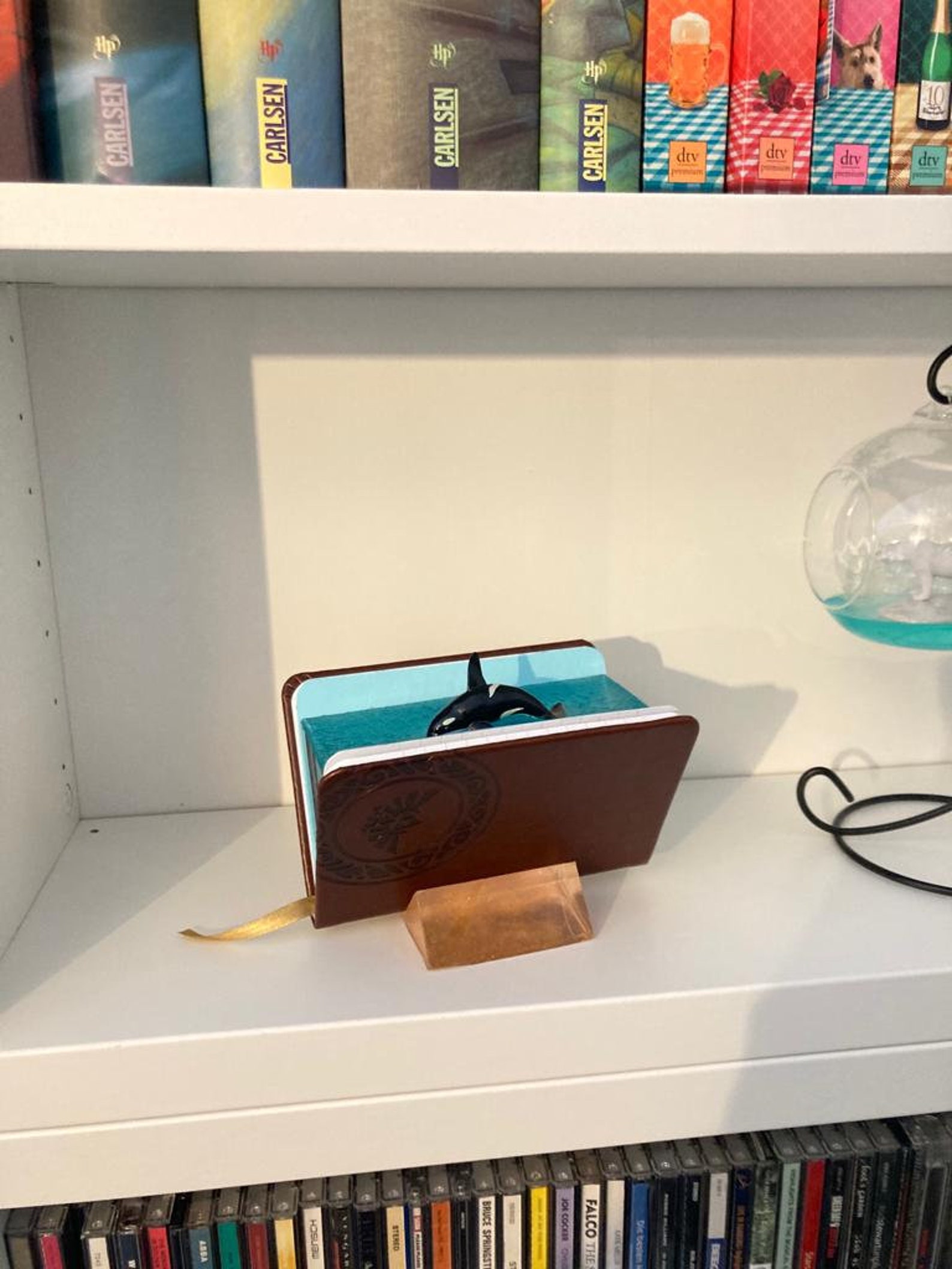 Orca in the Book, Paperweight, Water Resin Diorama, Ocean Diorama ...