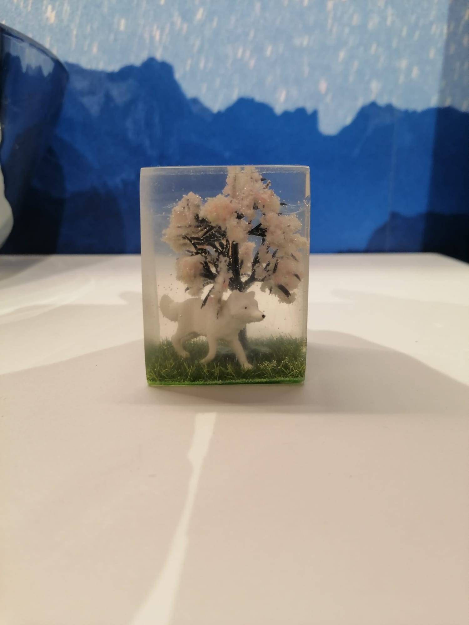 Resin Cube Dog, Epoxy Resin Cube, Micro Landscape, Paperweight, Resin ...
