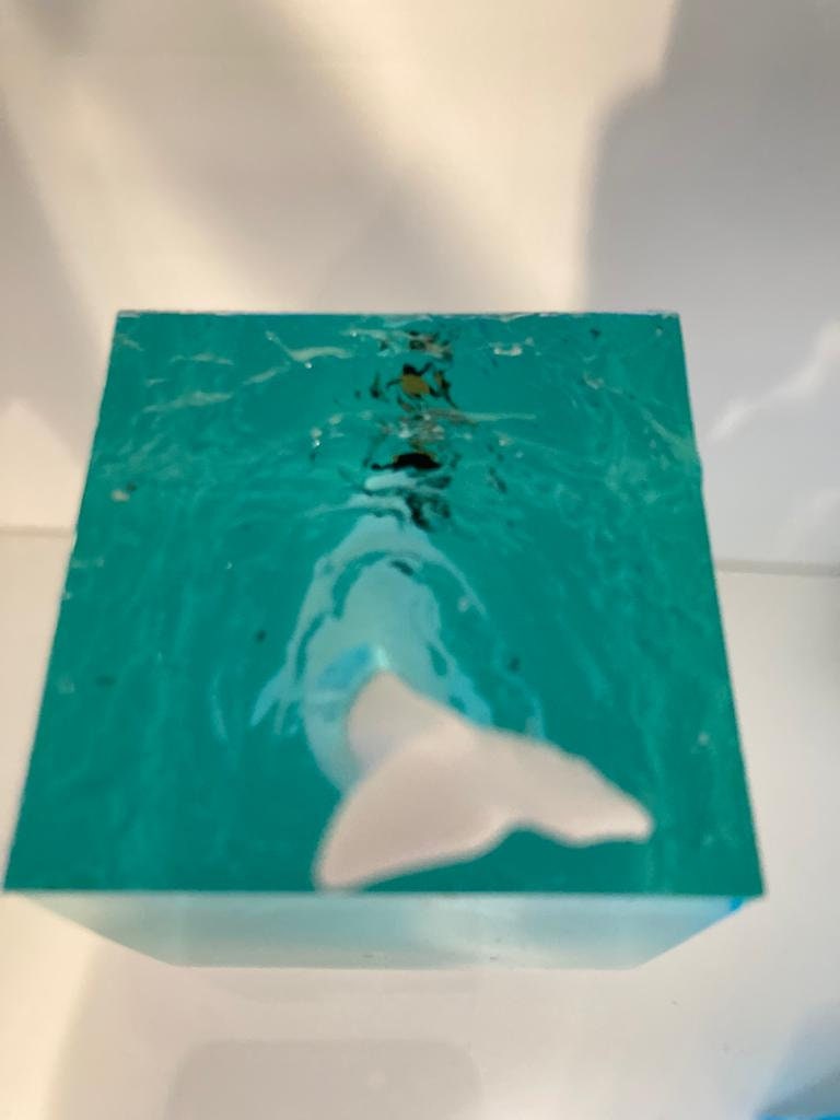 Beluga Whale in Resin Cube, Resin Decor, Paperweight, Water Resin ...