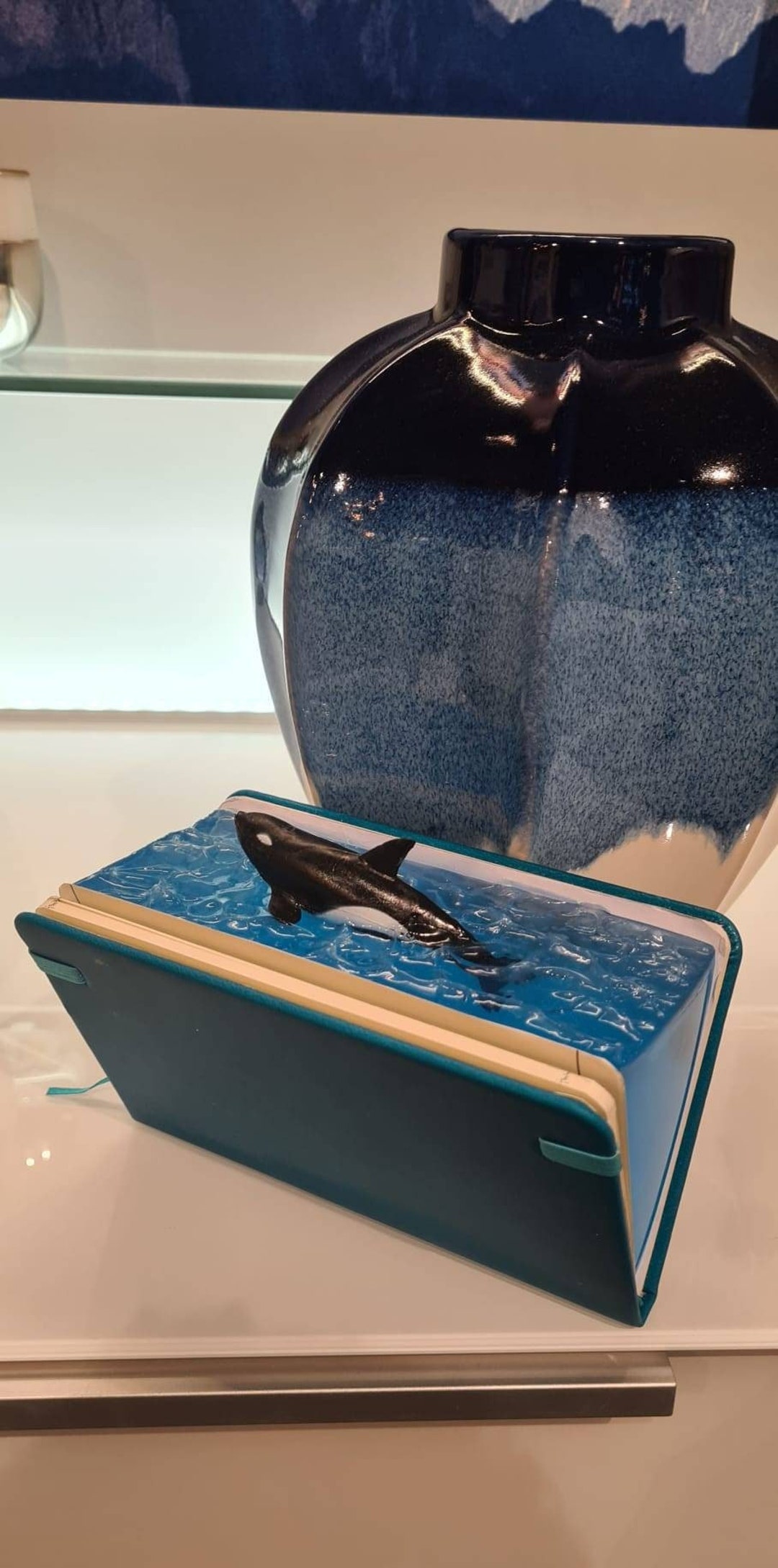 Orca in the Book, Paperweight, Water Resin Diorama, Ocean Diorama, Table Decoration, Epoxy Resin ...