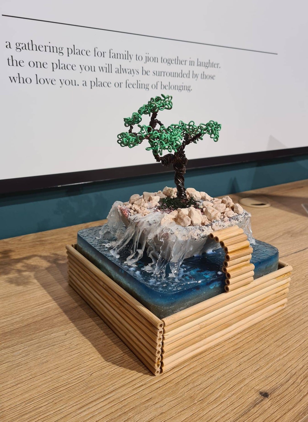 Bonsai in Resin, Waterfall Diorama, Bonsai Tree Diorama Wire Tree ...