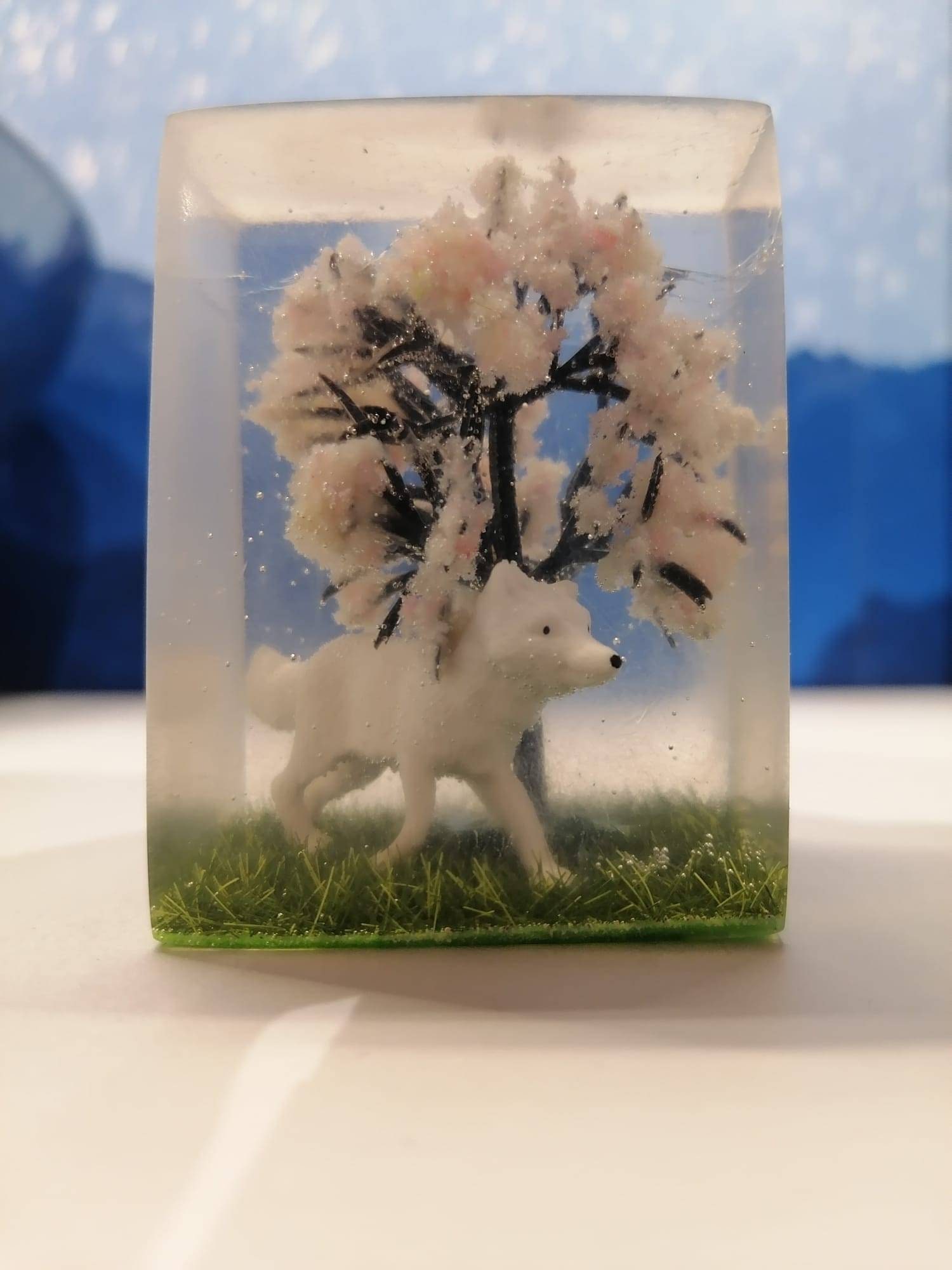 Resin Cube Dog, Epoxy Resin Cube, Micro Landscape, Paperweight, Resin ...