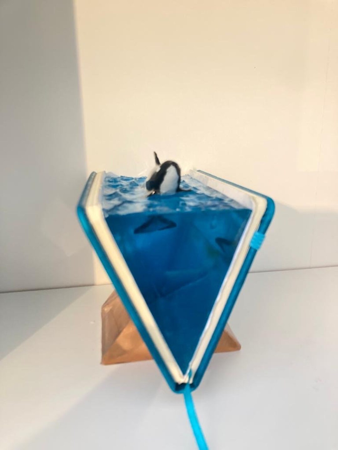 Orca in the Book, Paperweight, Water Resin Diorama, Ocean Diorama ...