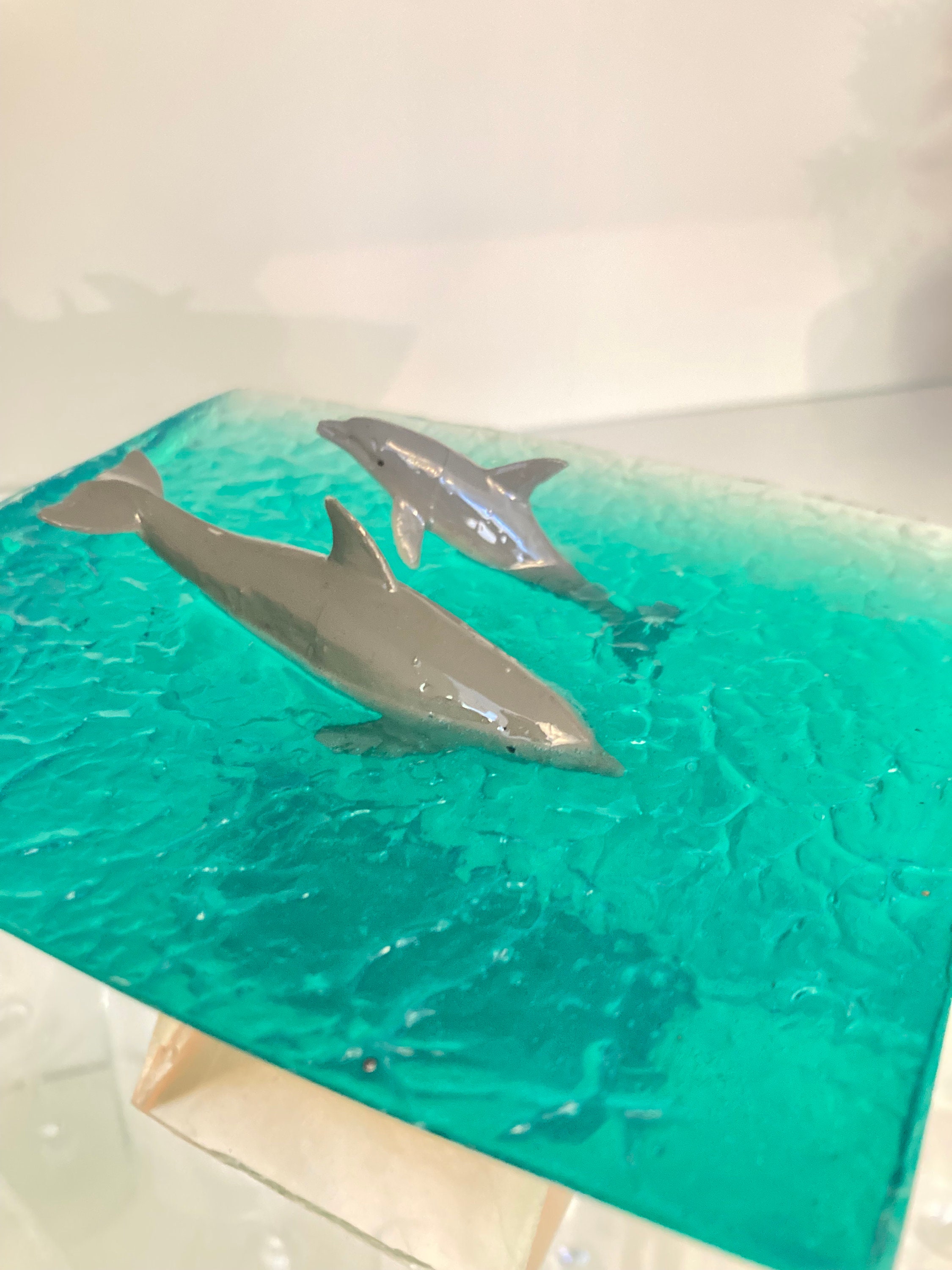Delphine Resin Cube Paperweight Water Resin Diorama Ocean - Etsy