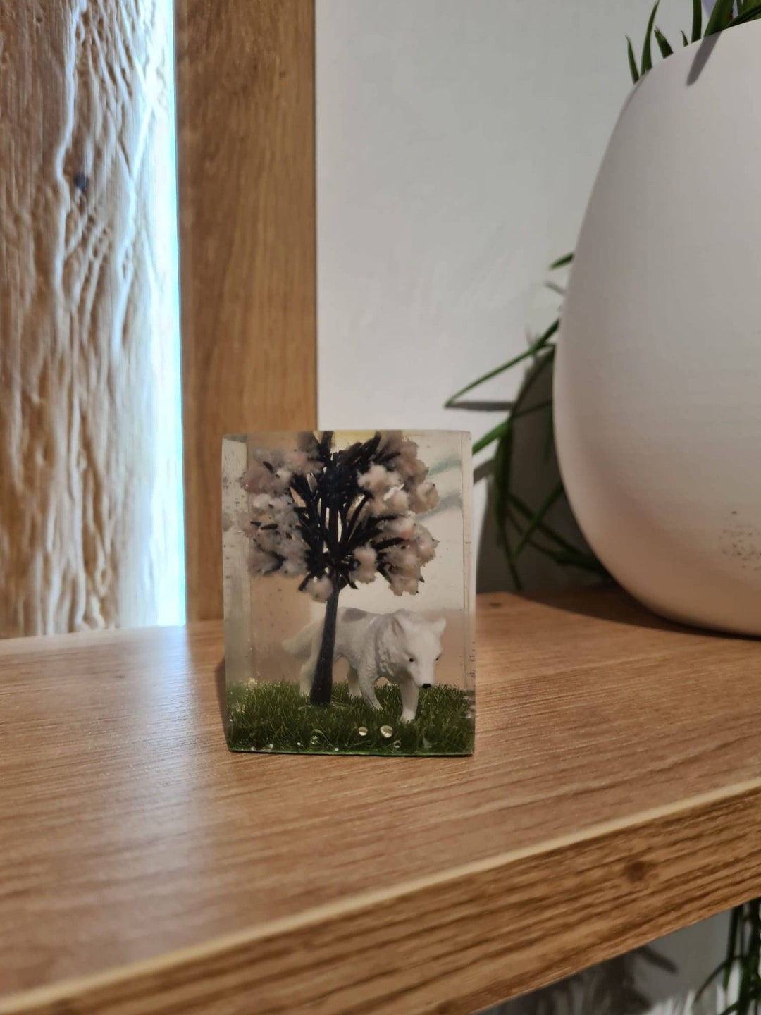 Resin Cube Wolf, Epoxy Resin Cube, Micro Landscape, Paperweight, Resin ...