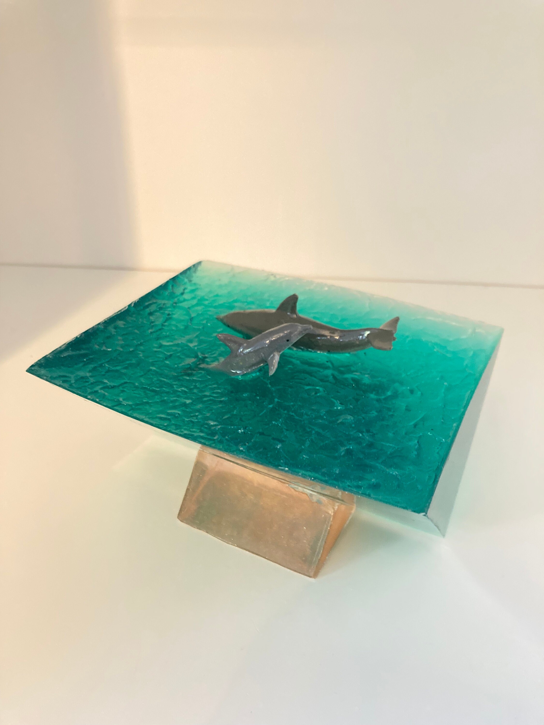 Delphine Resin Cube, Paperweight, Water Resin Diorama, Ocean Diorama ...