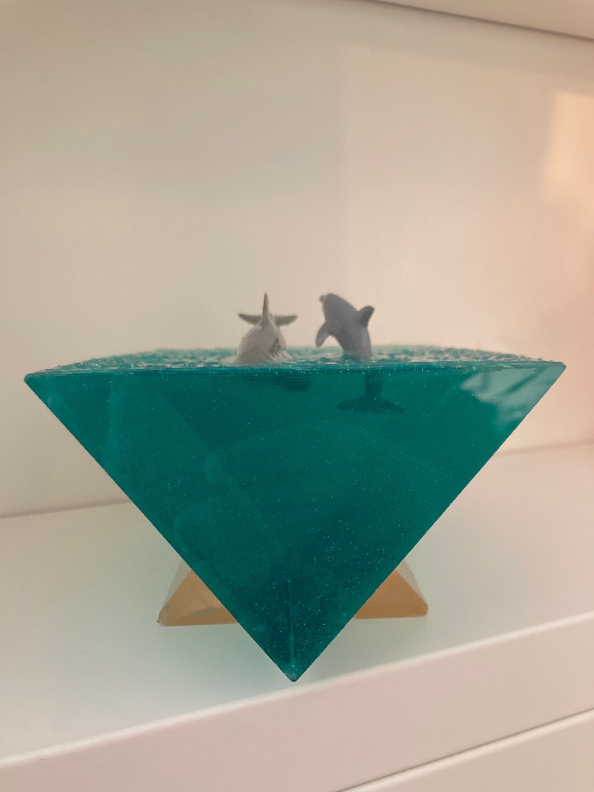 Delphine Resin Cube Paperweight Water Resin Diorama Ocean - Etsy