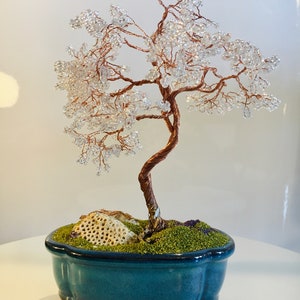 Bonsai Tree, Glass Bead Wire Tree, Almond Tree Bonsai, Bonsai Sculpture ...