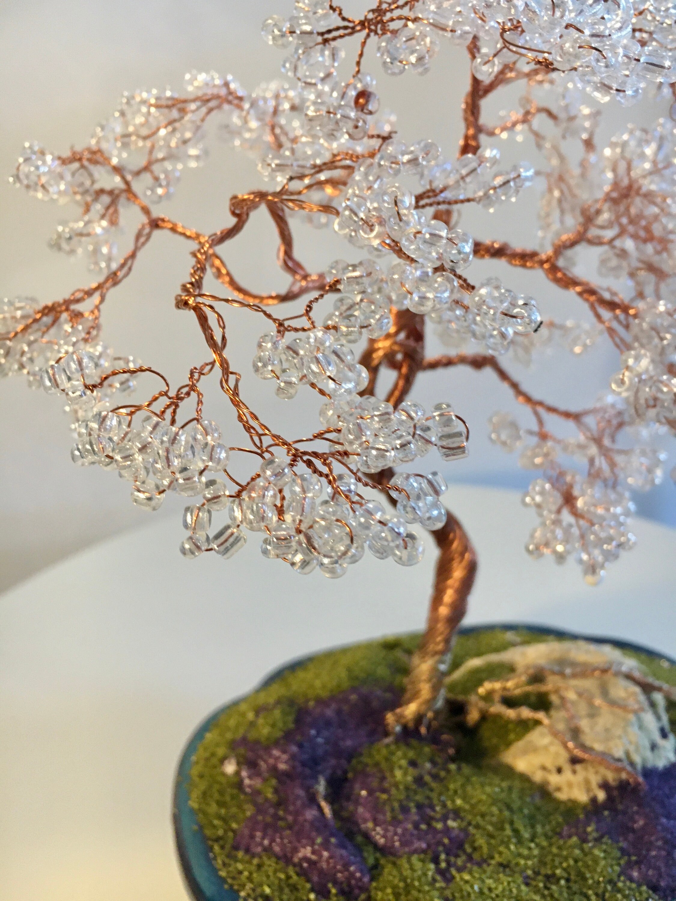 Bonsai Tree, Glass Bead Wire Tree, Almond Tree Bonsai, Bonsai Sculpture ...