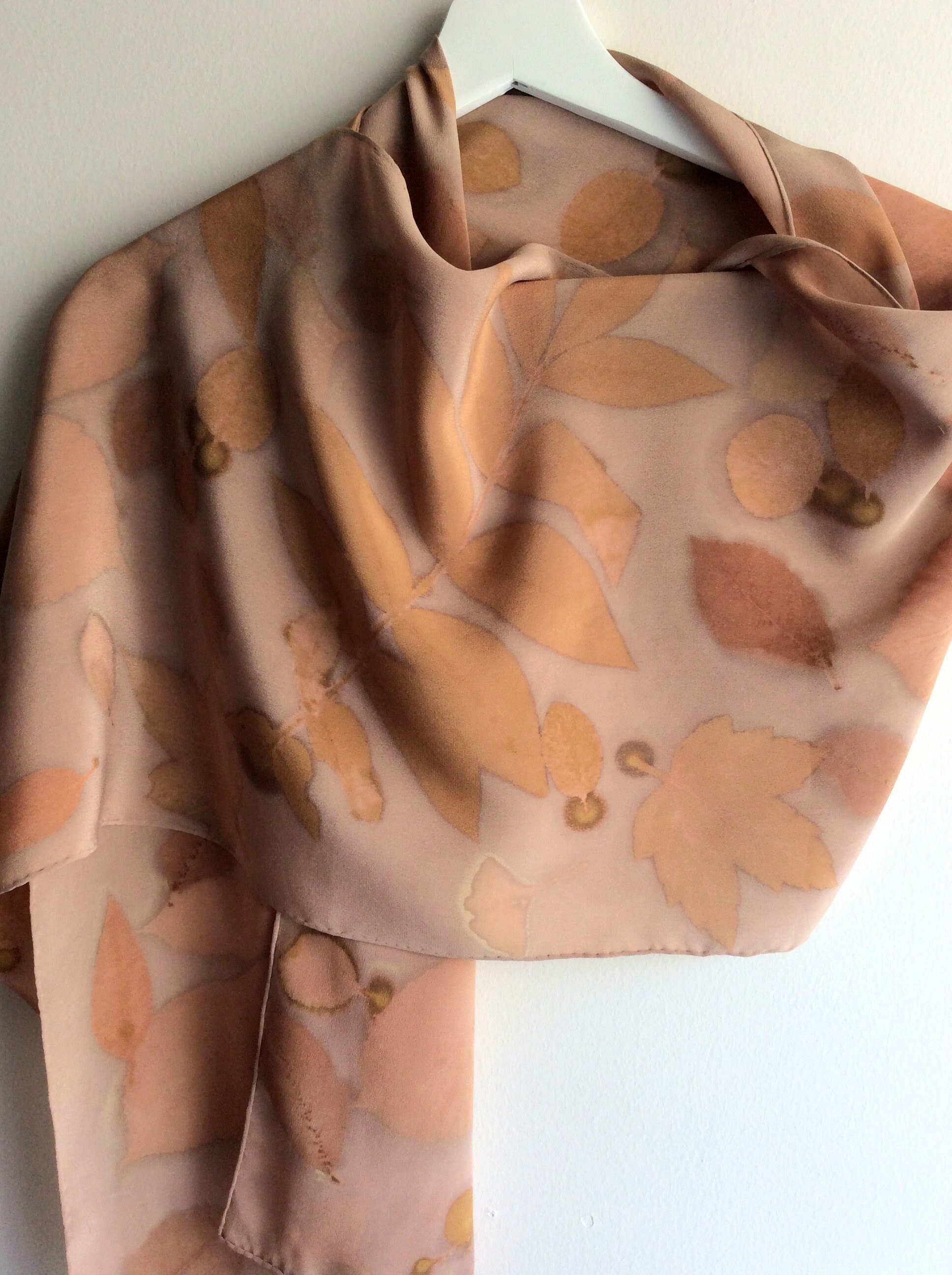 Handcrafted Botanical Print Silk Scarf, Eco-friendly Gift - Etsy Canada
