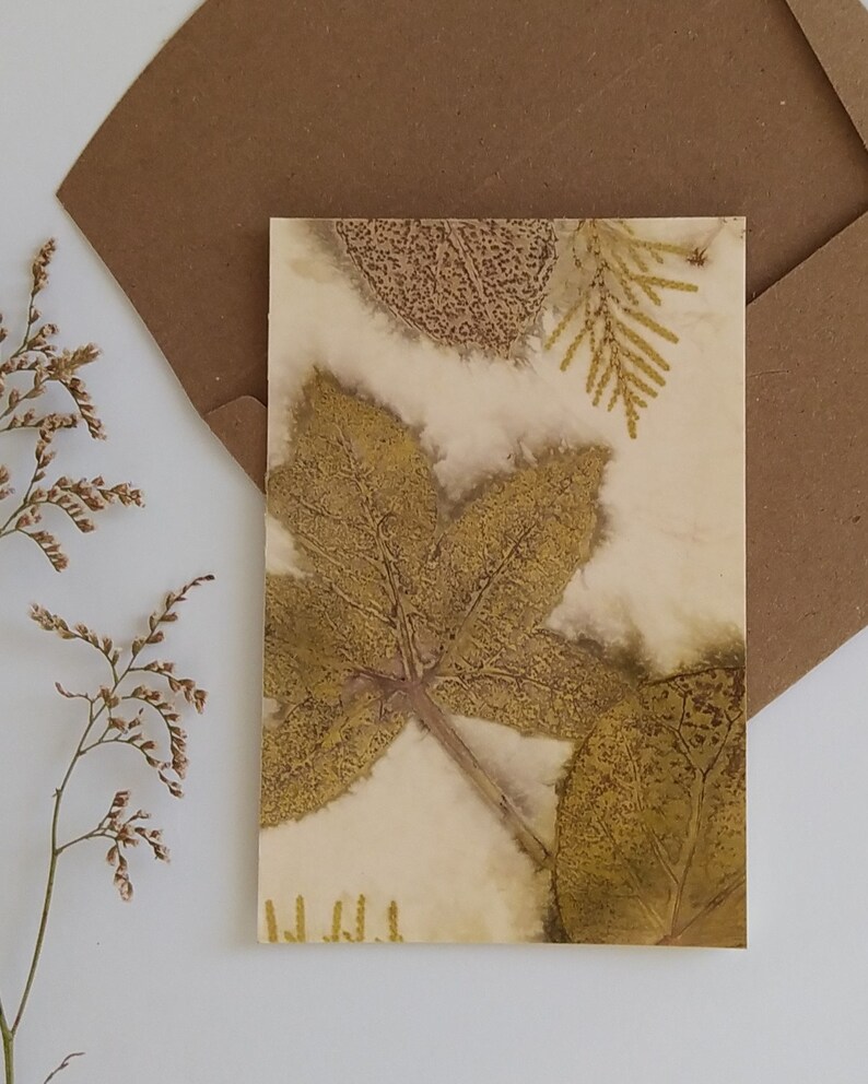 Ecoprinted Paper Botanical Designs Greeting Cards Eco-friendly Gifts ...