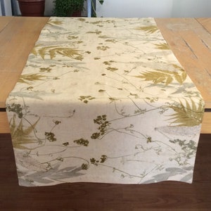 Botanical Ecoprint Linen Table Runner, Natural Dyed - Etsy