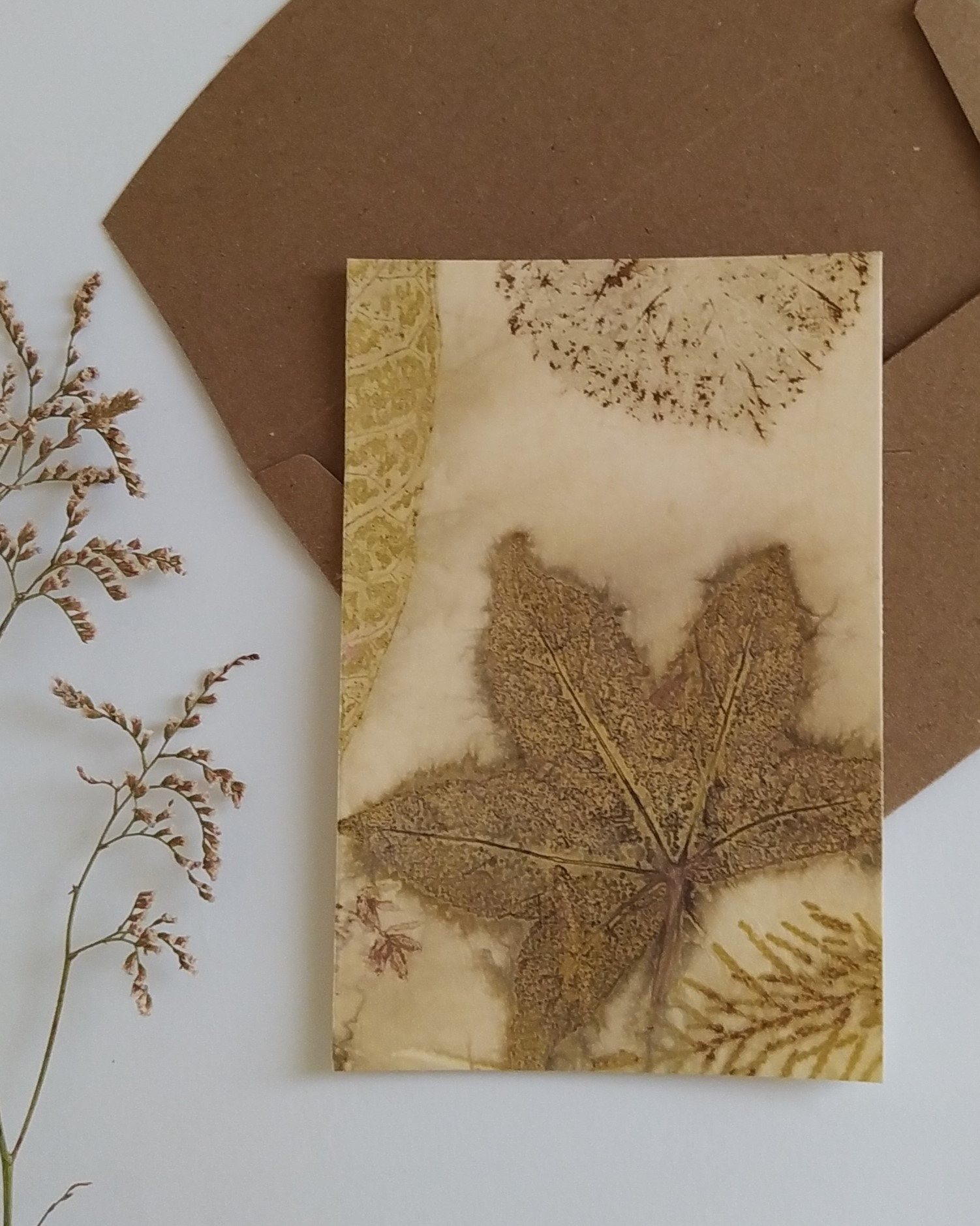Ecoprinted Paper Botanical Designs Greeting Cards Eco-friendly Gifts ...