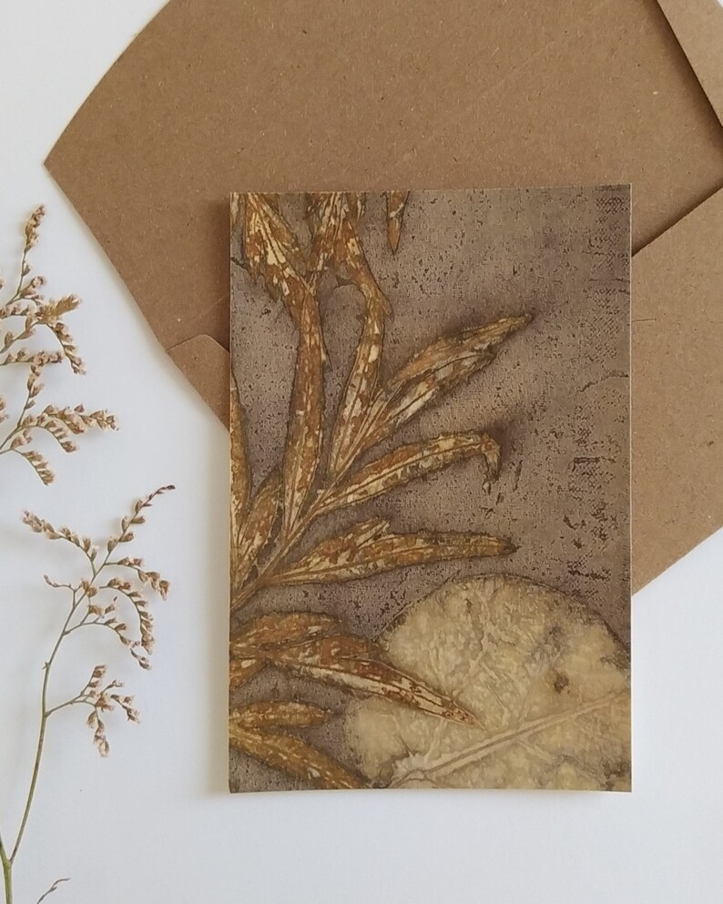Ecoprinted Paper Botanical Designs Greeting Cards Eco-friendly Gifts ...