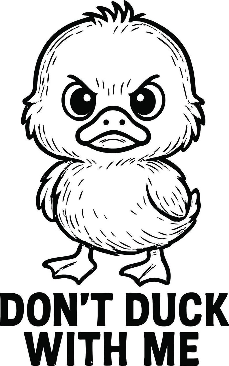 Cute Angry Duck SVG File - Etsy