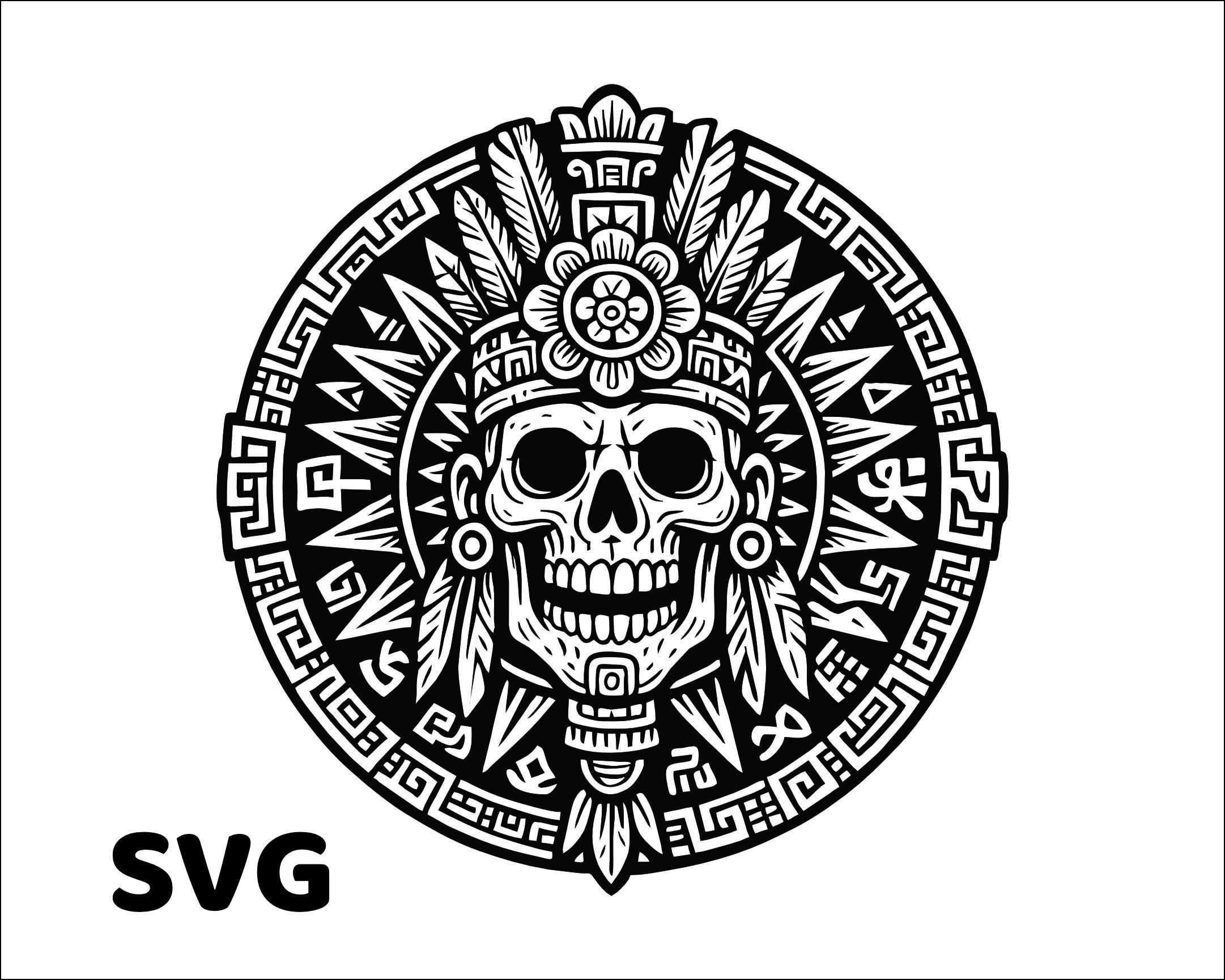 Aztec God SVG File, Aztec Svg, Skull Svg, Skeleton Svg, Mexican Svg ...