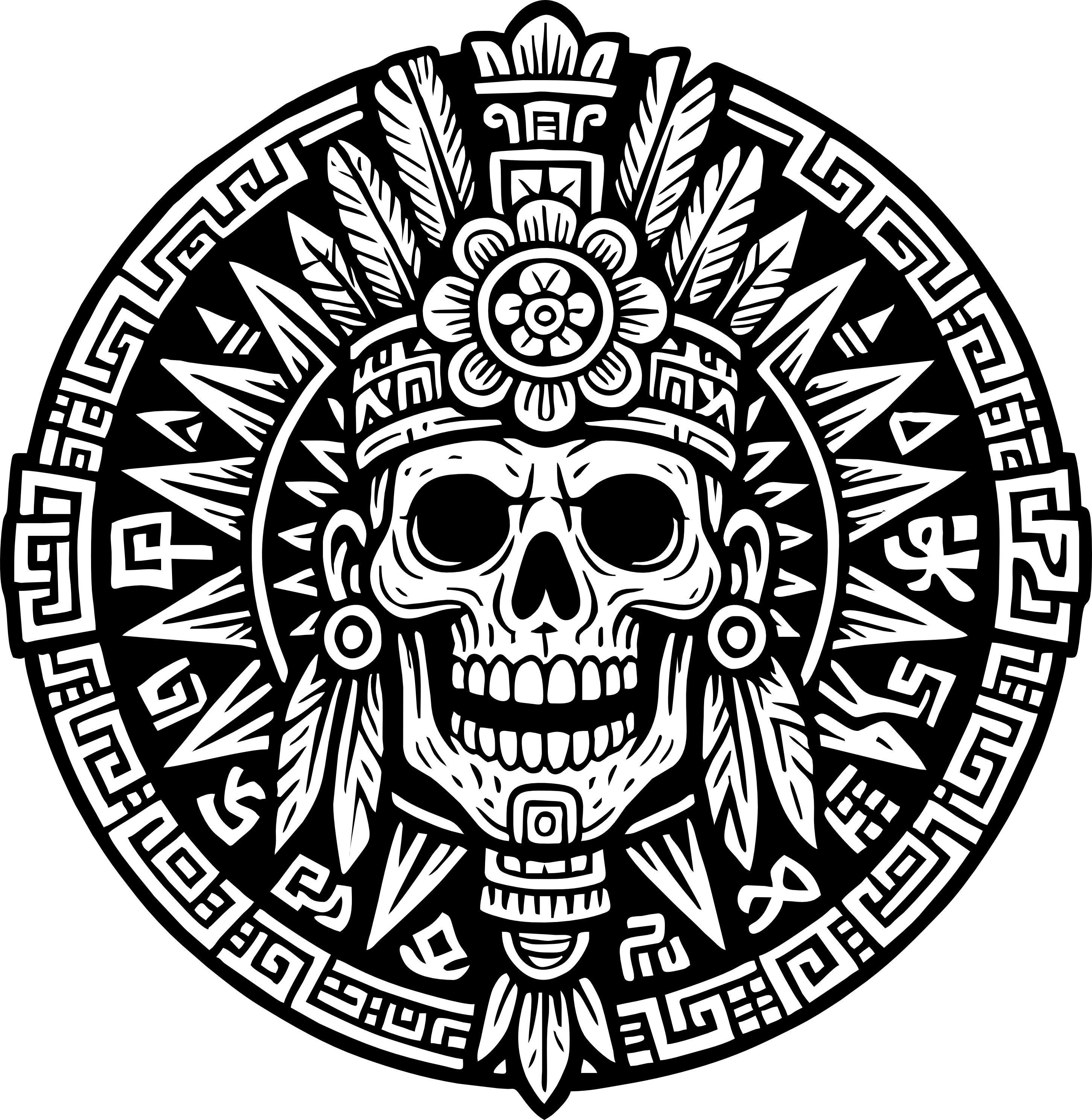 Aztec God SVG File, Aztec Svg, Skull Svg, Skeleton Svg, Mexican Svg ...