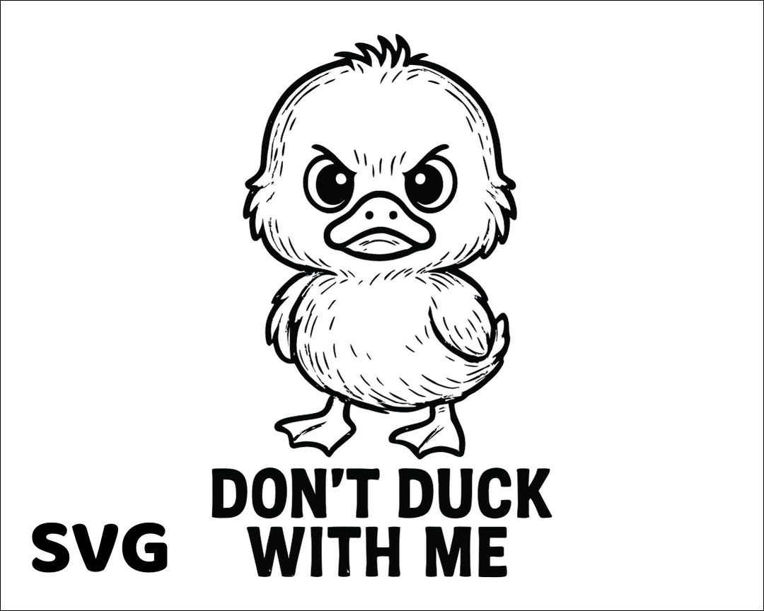 Cute Angry Duck SVG File - Etsy