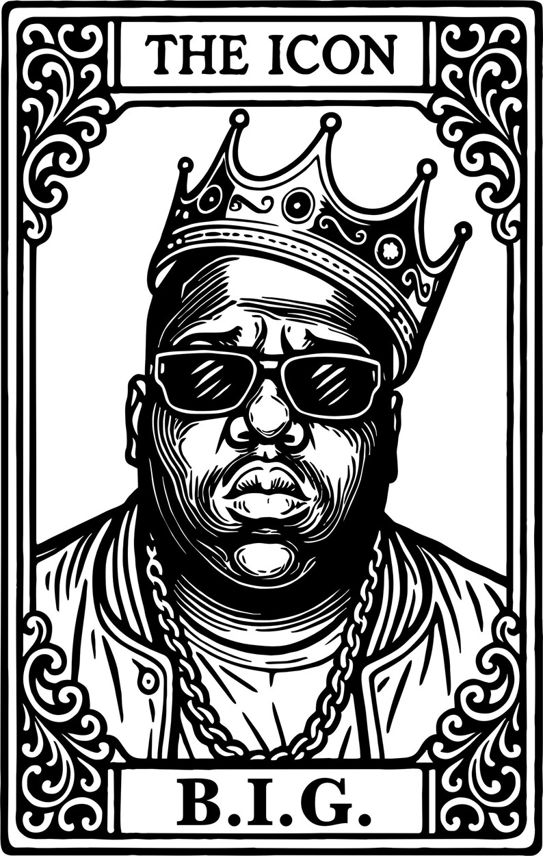 Biggie Smalls SVG | Rap Legend Cut File | Hip Hop Crown Art | Notorious ...