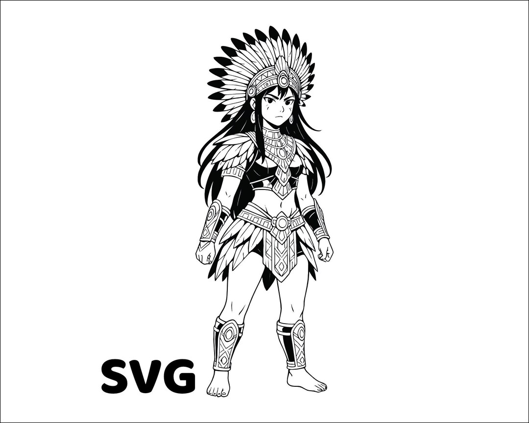 Aztec Warrior Princess SVG File - Etsy