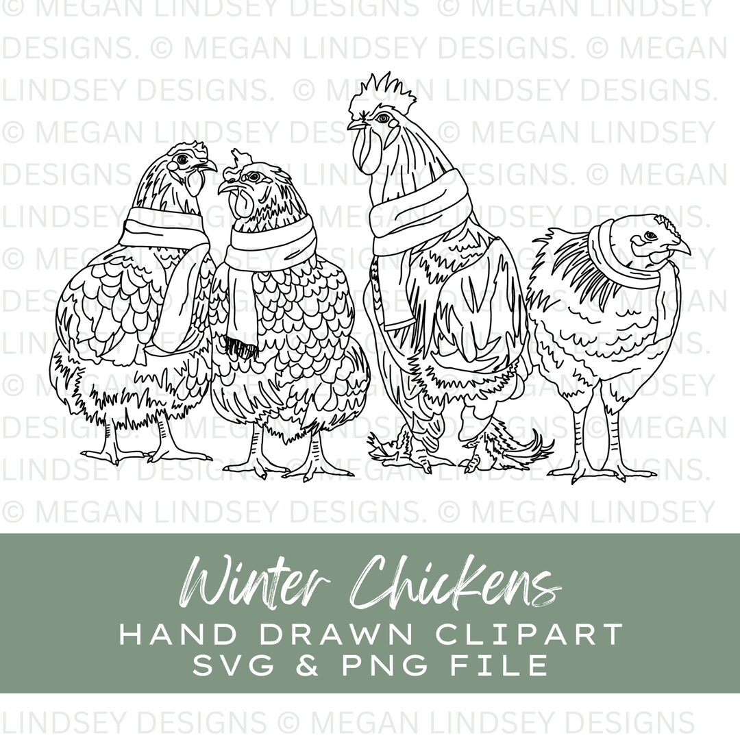 Chicken SVG | Farmhouse Svg | Hand Drawn Animals | Chicken Clipart ...