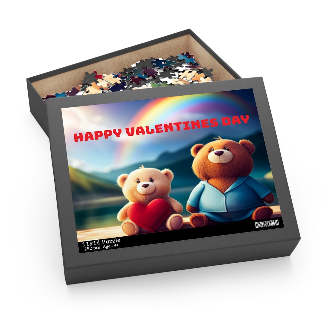 Happy Valentines Day, Teddy Bear, Love, Gift, Holiday Puzzle 120, 252 ...