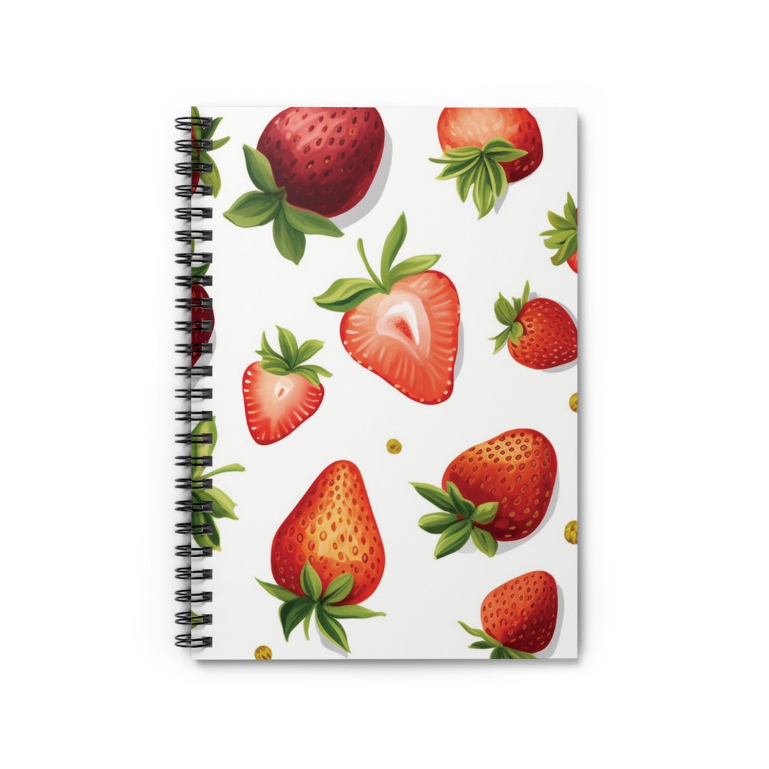 Strawberries, Fruit, Berry Spiral Notebook Ruled Line - Etsy