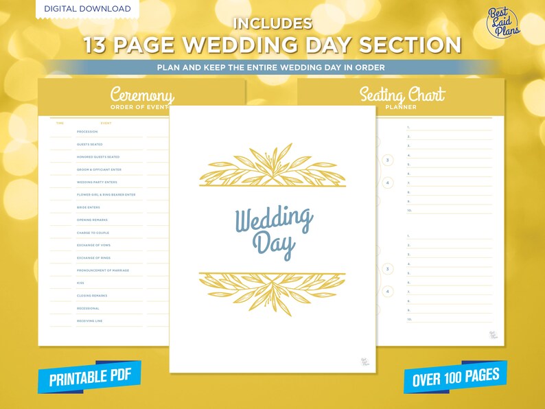Wedding Planner Printable Wedding Planner Kit PDF Download - Etsy