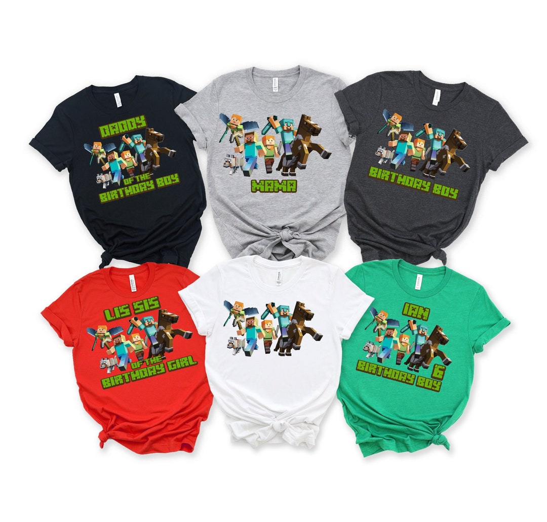Custom Minecraft Birthday Shirt, Minecraft Party Shirt,family Birthday ...