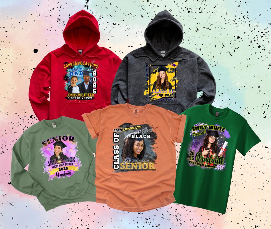 CUSTOM Graduation Hoodie, Senior Class of 2025 Shirt, High School Grad ...