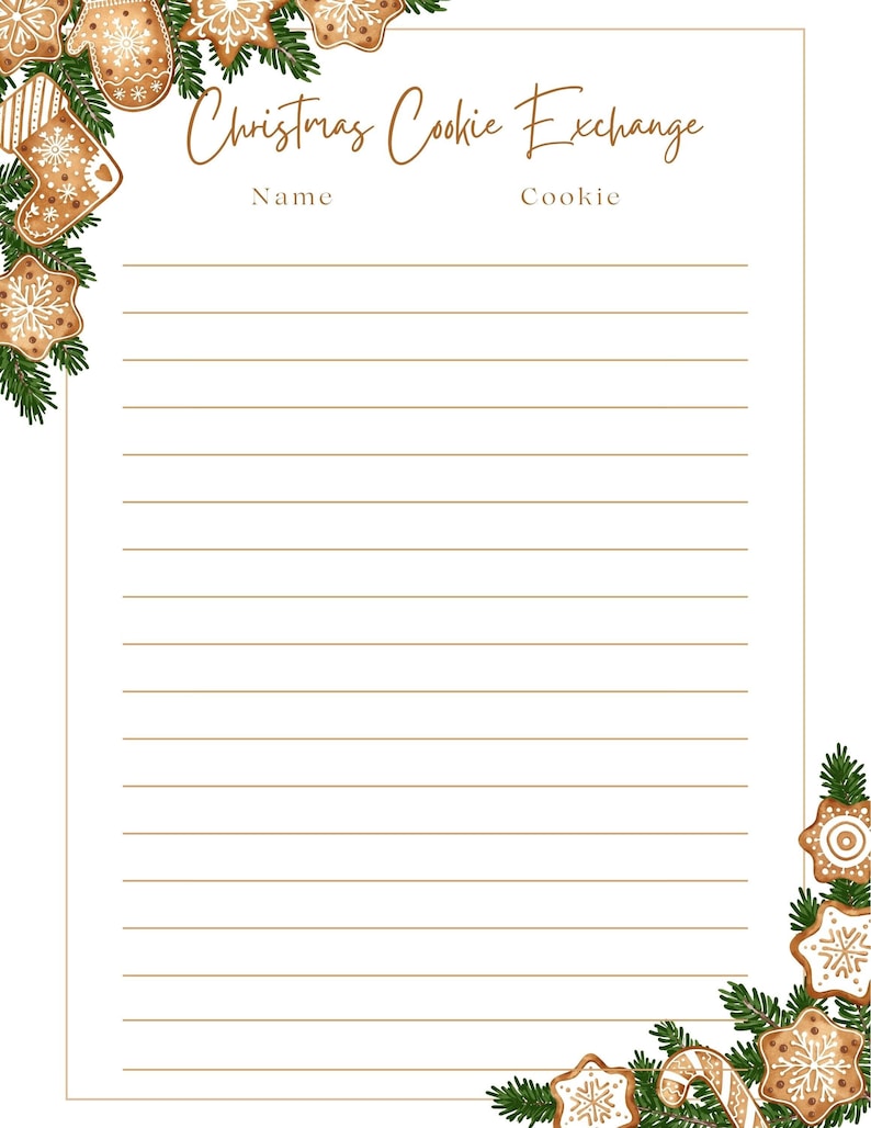 Christmas Cookie Exchange Template & Label Tents - Etsy