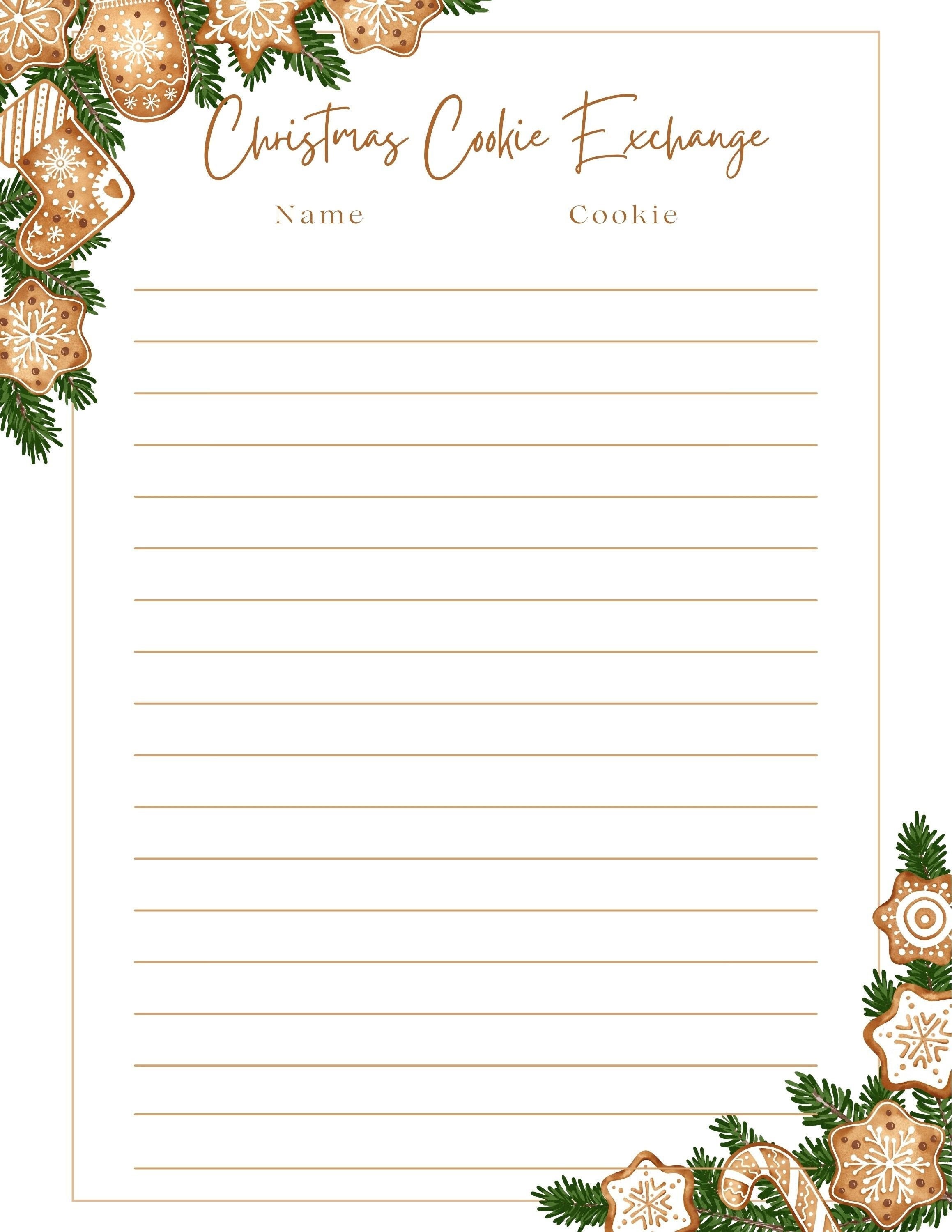 Christmas Cookie Exchange Template & Label Tents - Etsy