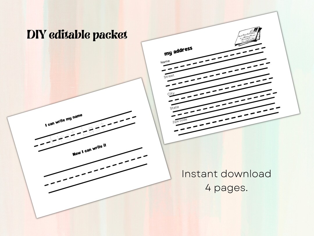 Custom Name and Address Tracing Packet - Etsy