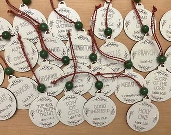 25 Names of Jesus Advent Set Christmas Ornaments, Set of Advent ...