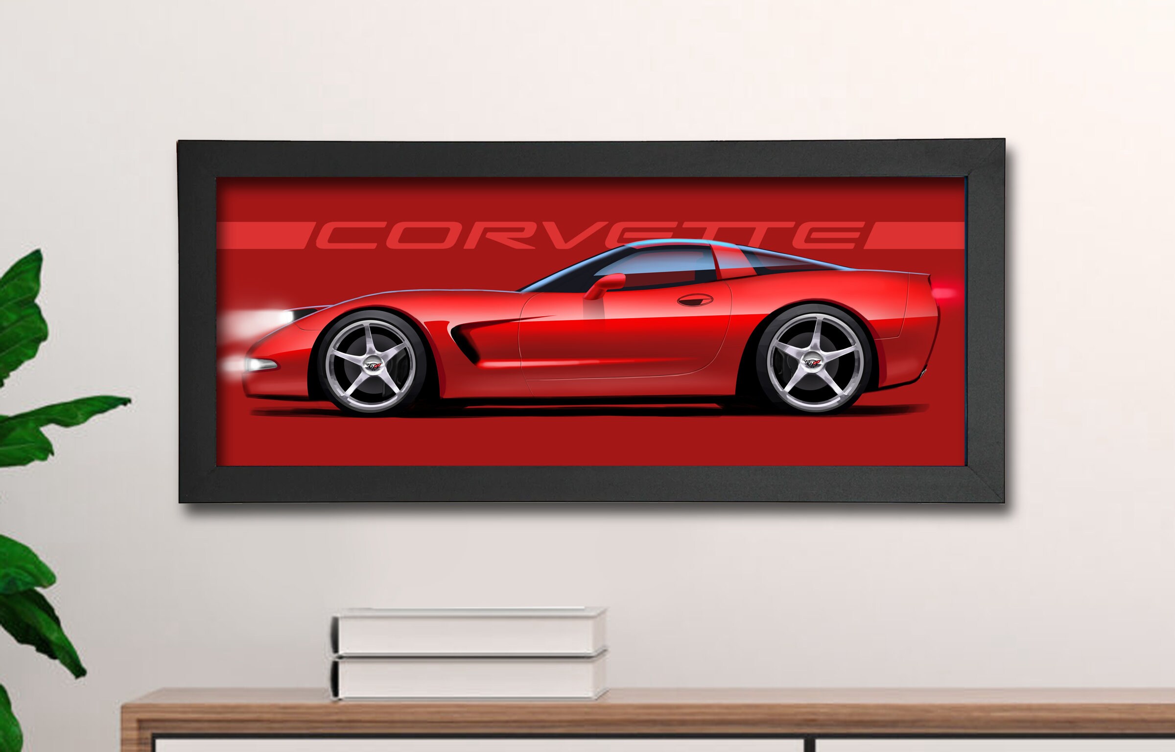 C5 Corvette Framed Painting - Etsy