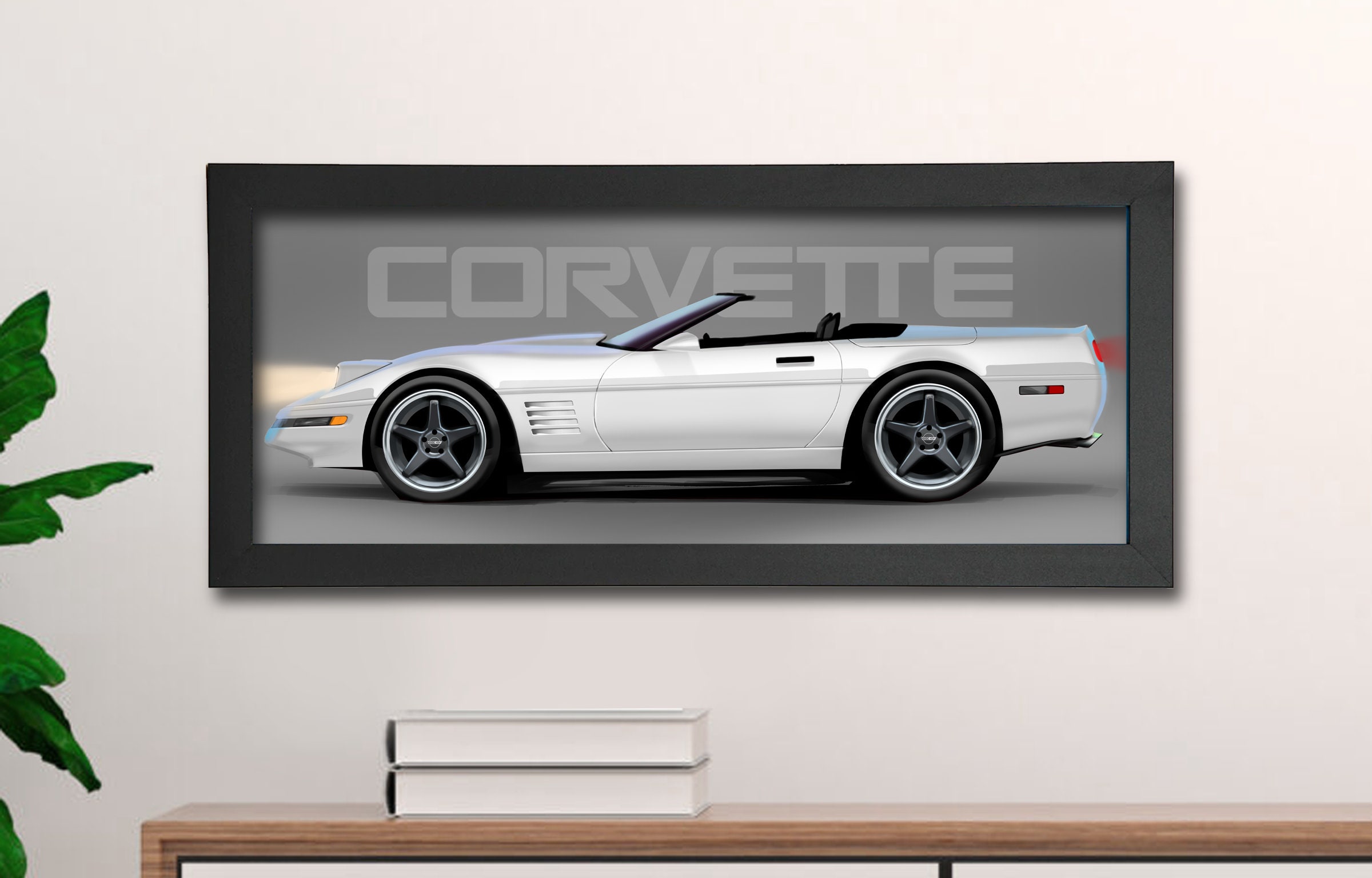 C4 Corvette Framed Painting - Etsy
