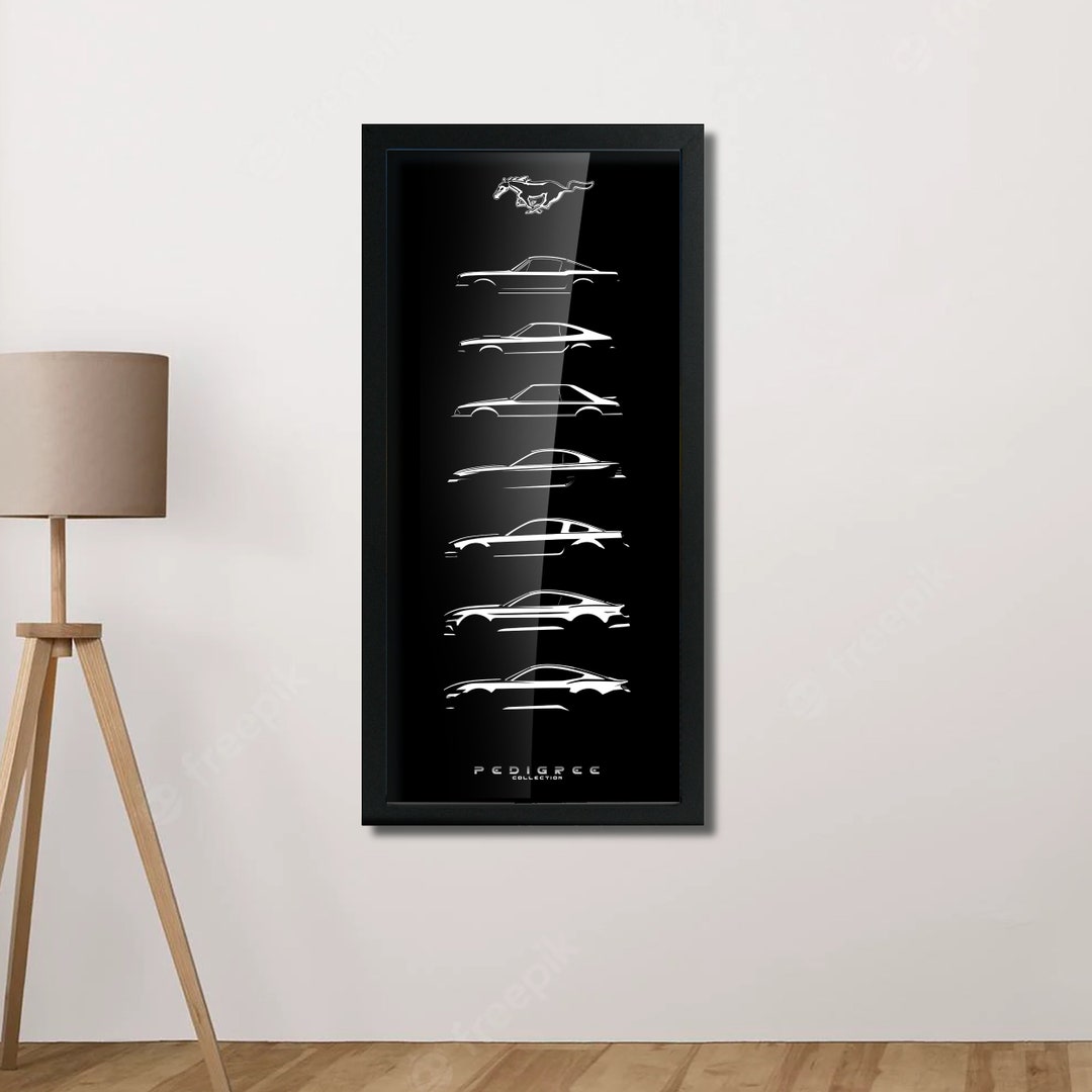 Seven Generations of Ford Mustang Art Poster - Etsy