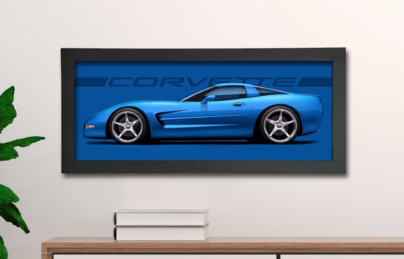 C5 Corvette Framed Painting - Etsy