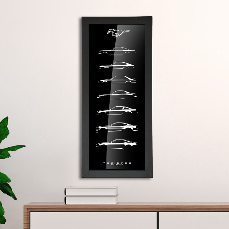 Seven Generations of Ford Mustang Art Poster - Etsy