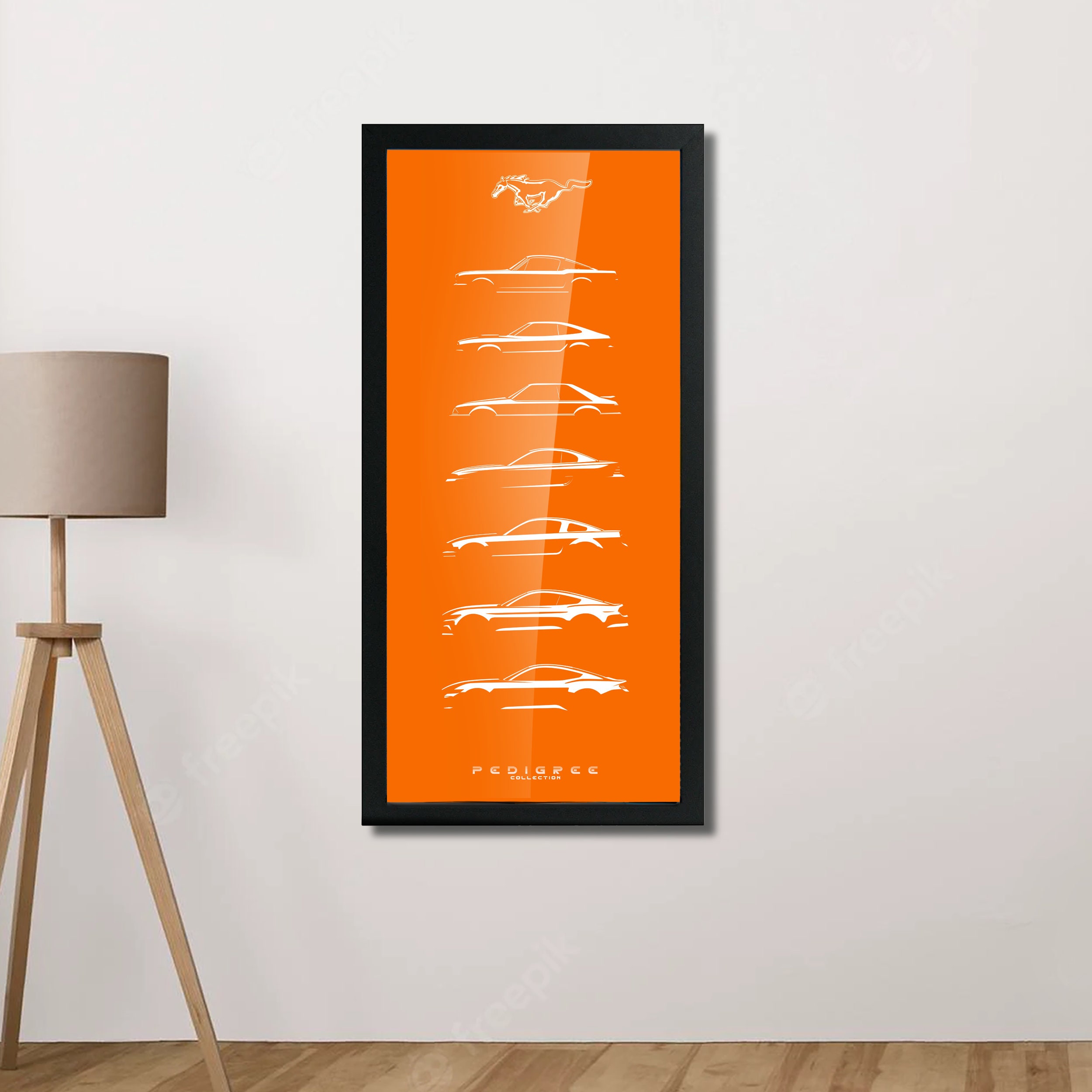 Seven Generations of Ford Mustang Art Poster - Etsy
