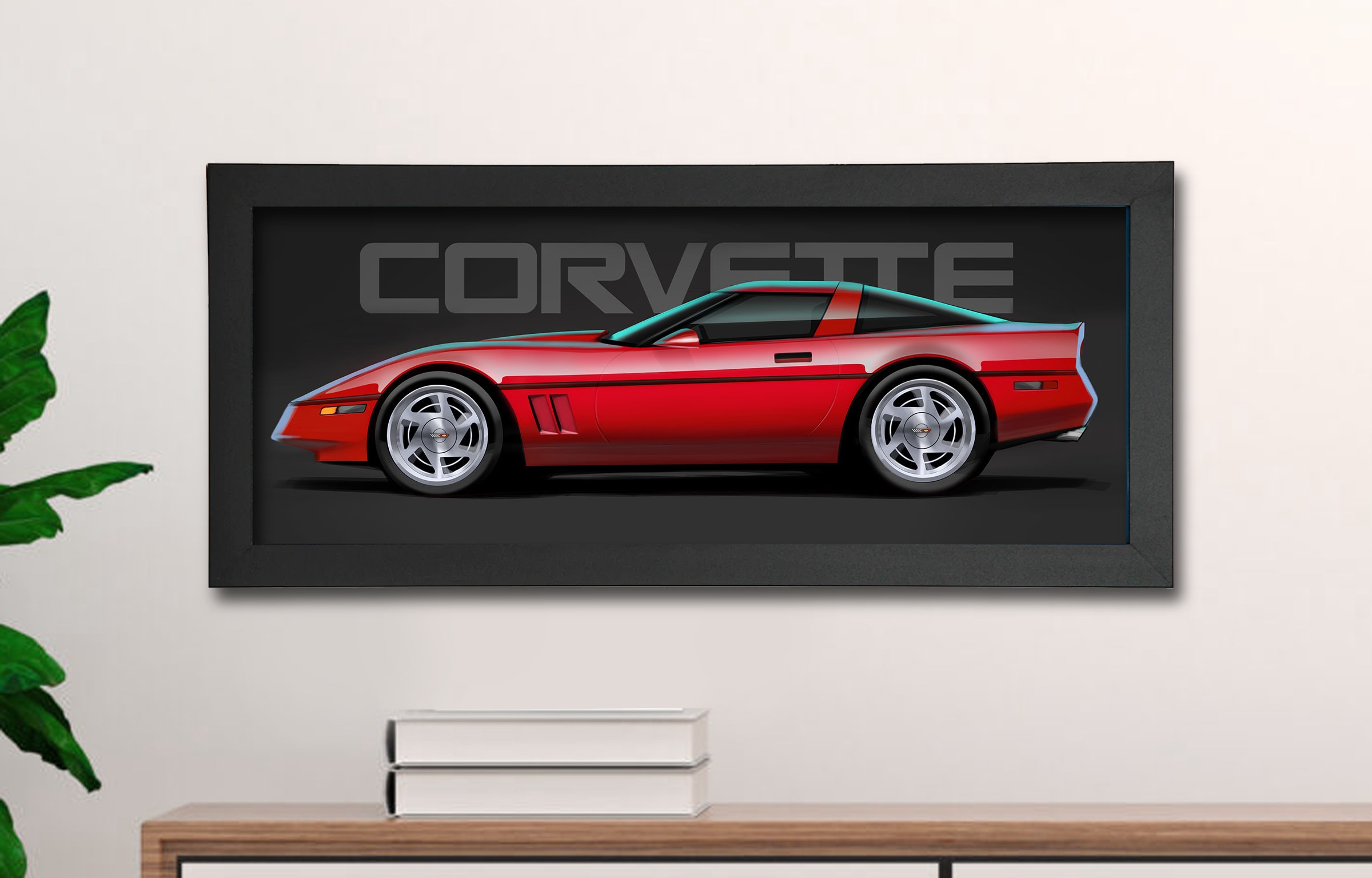 C4 Corvette Framed Painting - Etsy