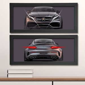 Mercedes AMG C63 Framed Sketch Painting - Etsy
