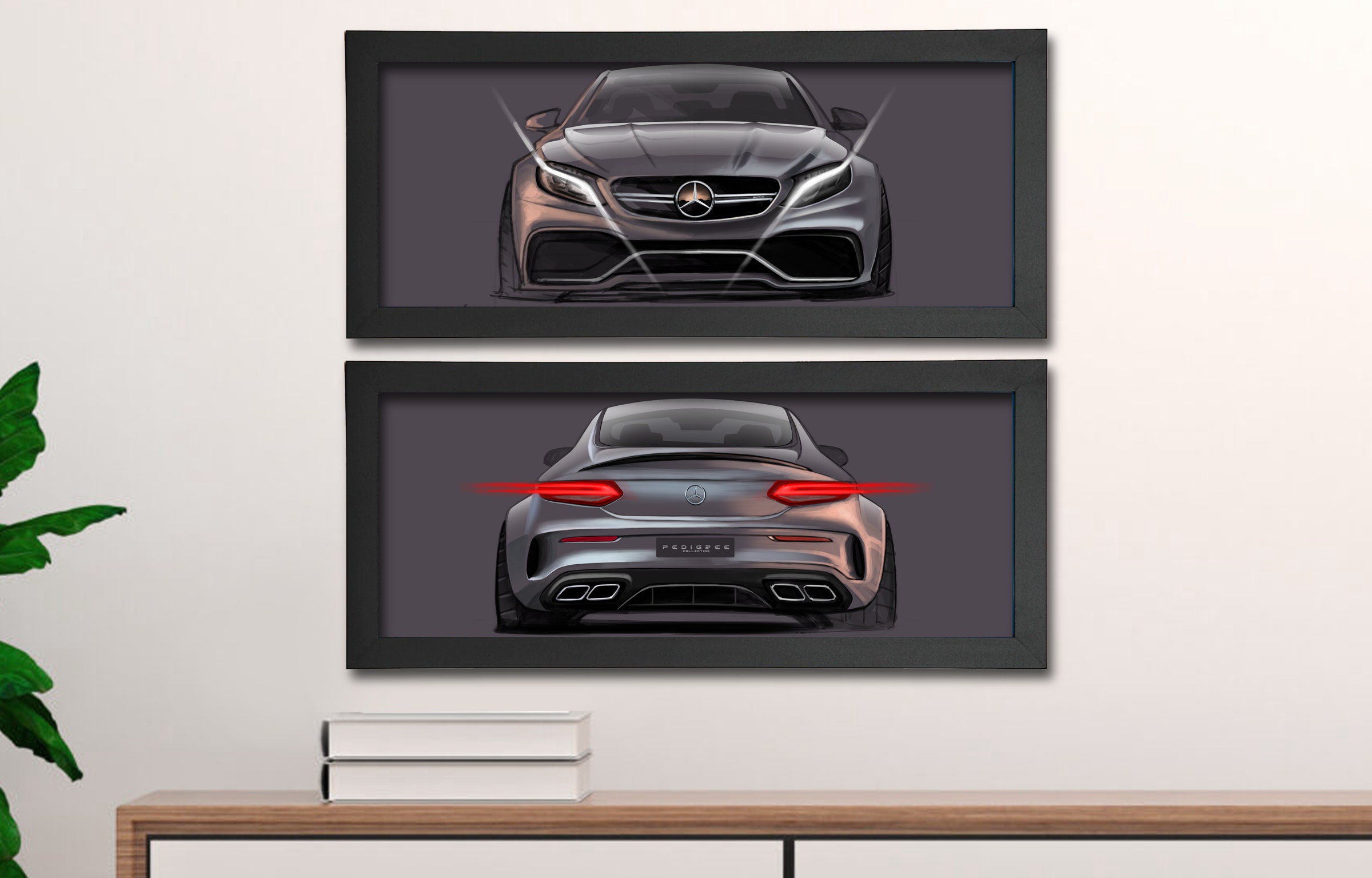Mercedes AMG C63 Framed Sketch Painting - Etsy