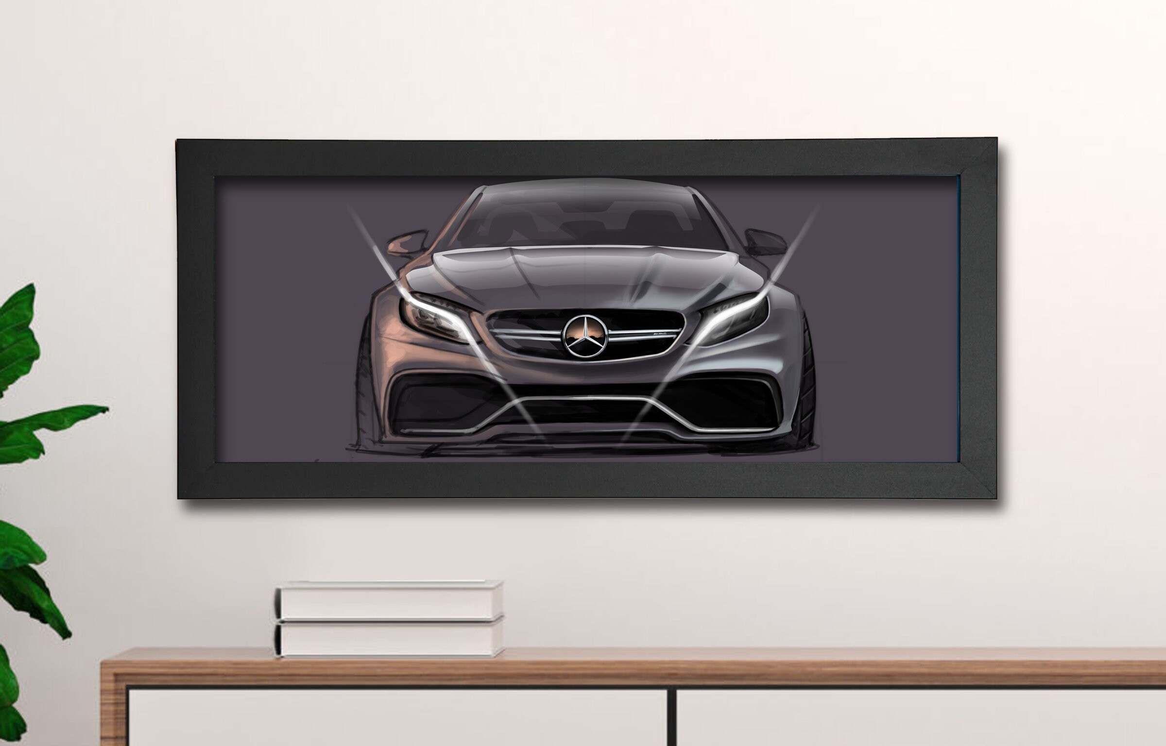 Mercedes AMG C63 Framed Sketch Painting - Etsy