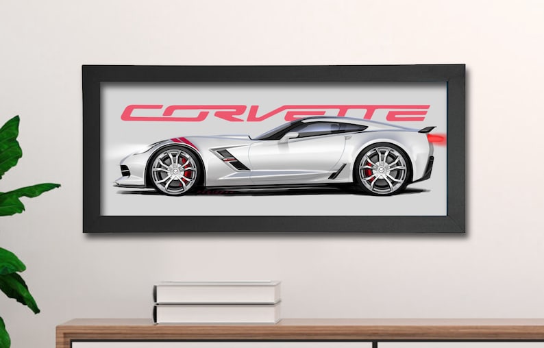 C7 Corvette Framed Art Designer Rendering - Etsy